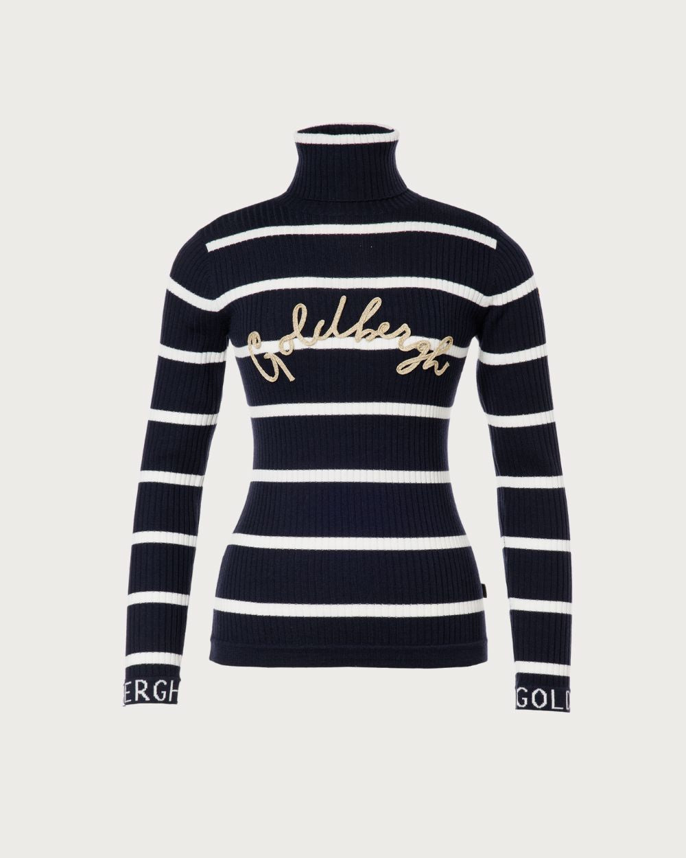 Goldbergh Mimi Long Sleeve Knit Sweater - Stripe Blue/Cream